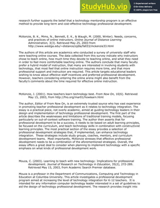 Annotated Bibliography. Information And Communications Technology ...