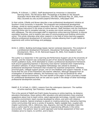 Annotated Bibliography. Information And Communications Technology ...