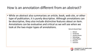 What is an Annotated Bibliography? An Introductionpptx | PPT