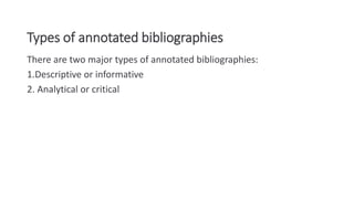 What is an Annotated Bibliography? An Introductionpptx | PPT