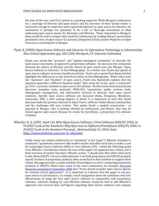 Annotated bibliography open source ils | PDF