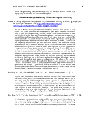 Annotated bibliography open source ils | PDF