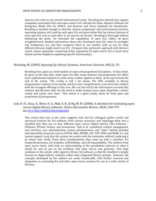 Annotated bibliography open source ils | PDF