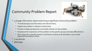 Annotated Bibliography and Community Problem Report | PPTX