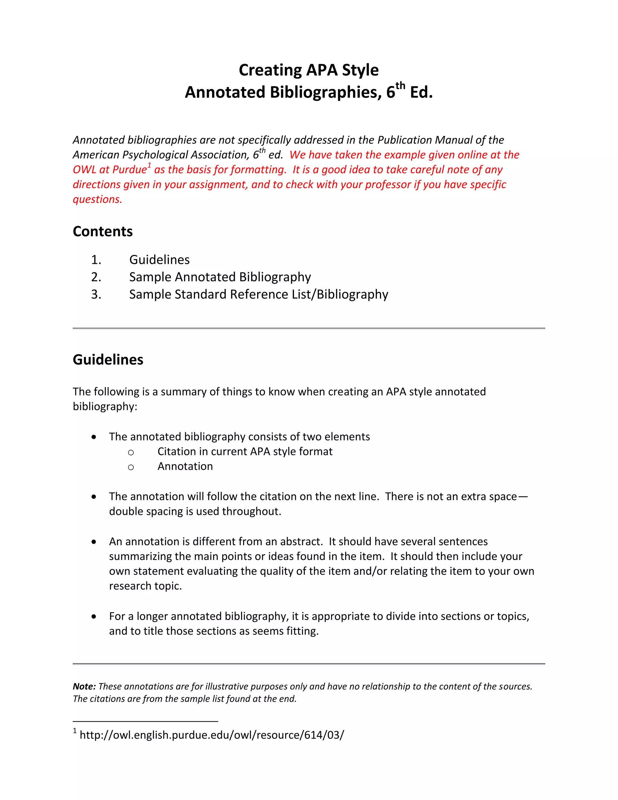 Annotated bibliography apa | PDF