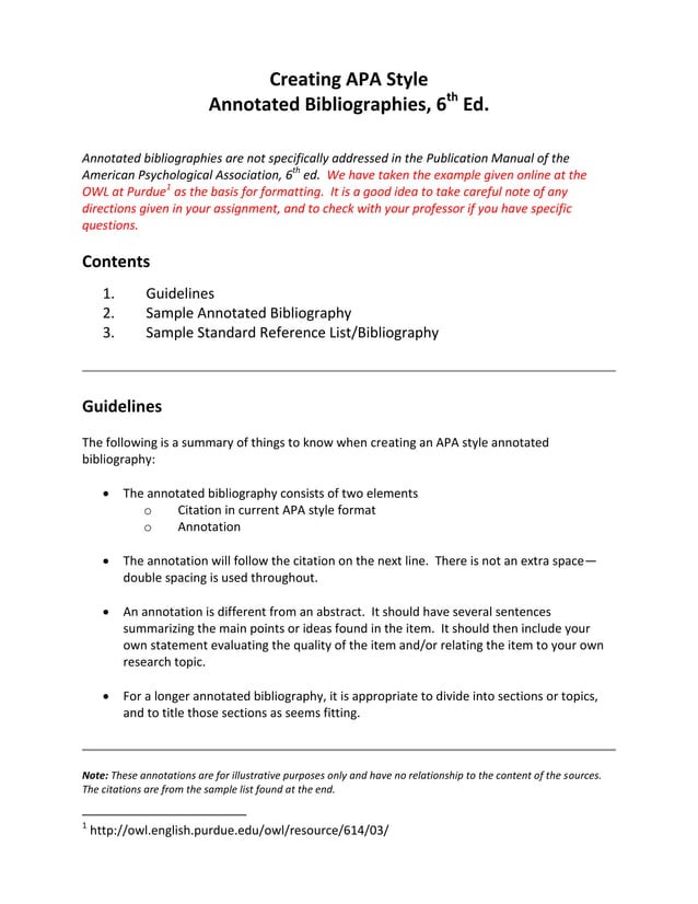 Annotated bibliography apa | PDF