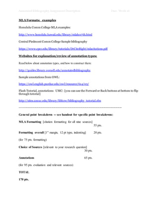 Annotated bibliographyassigndescrip | DOCX