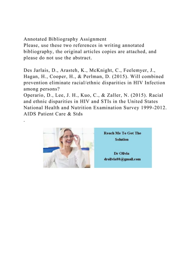 Annotated Bibliography AssignmentPlease, use these two reference.docx