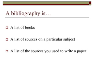 Annotated bibliography cf1100 | PPTX