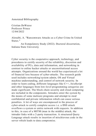 Annotated BibliographyCristian DeWeeseProfessor Prince120.docx
