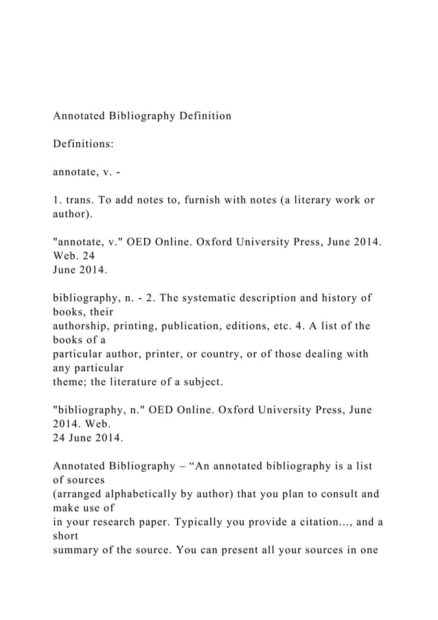 Annotated Bibliography Definition Definitions annota.docx