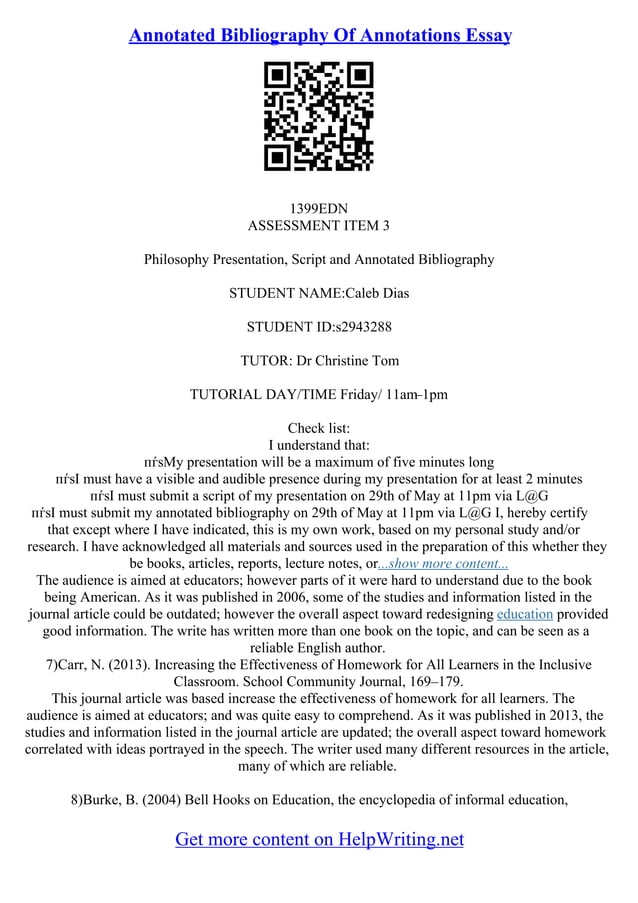 Annotated Bibliography Essay Example | PDF | Mental Health | Diseases ...