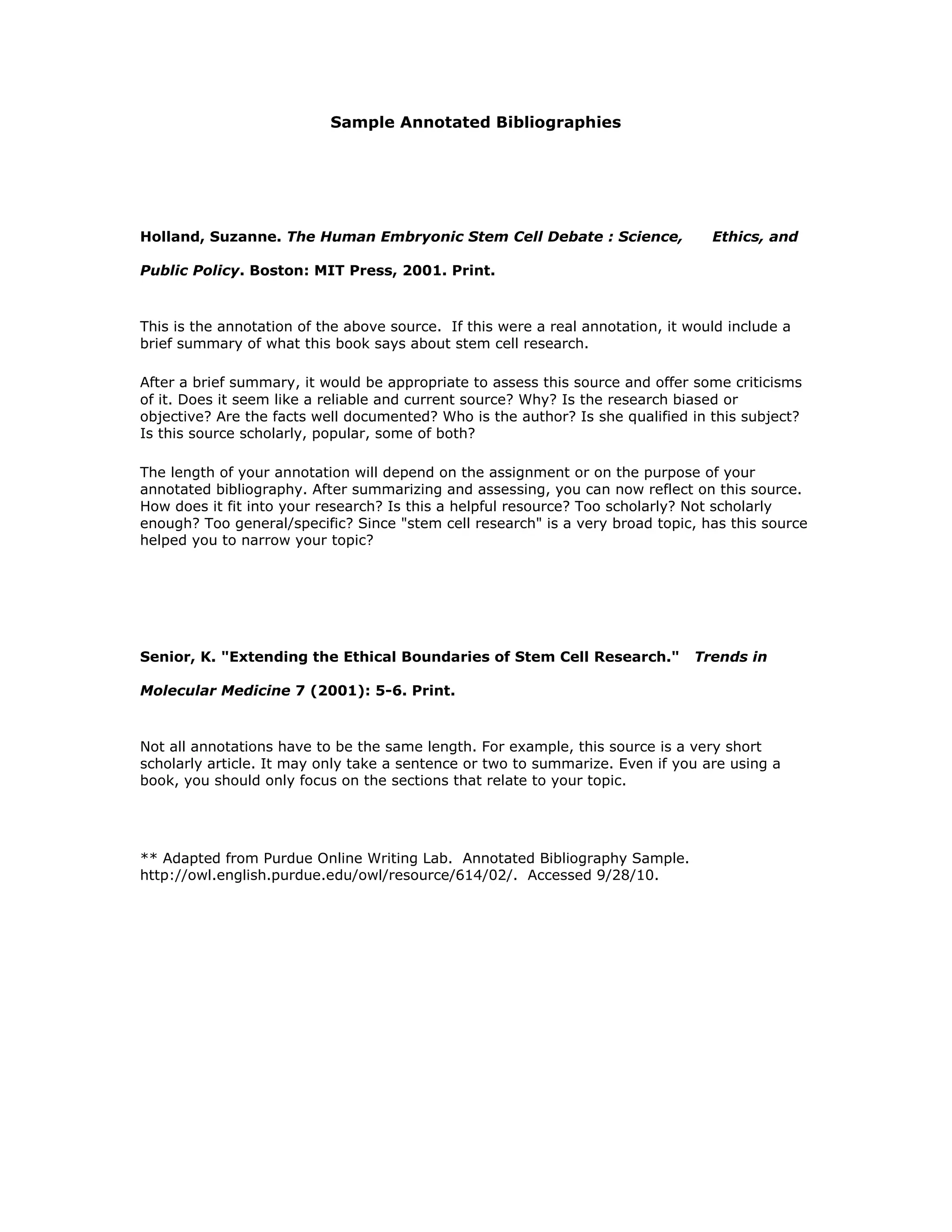 Annotated bibliography example | PDF