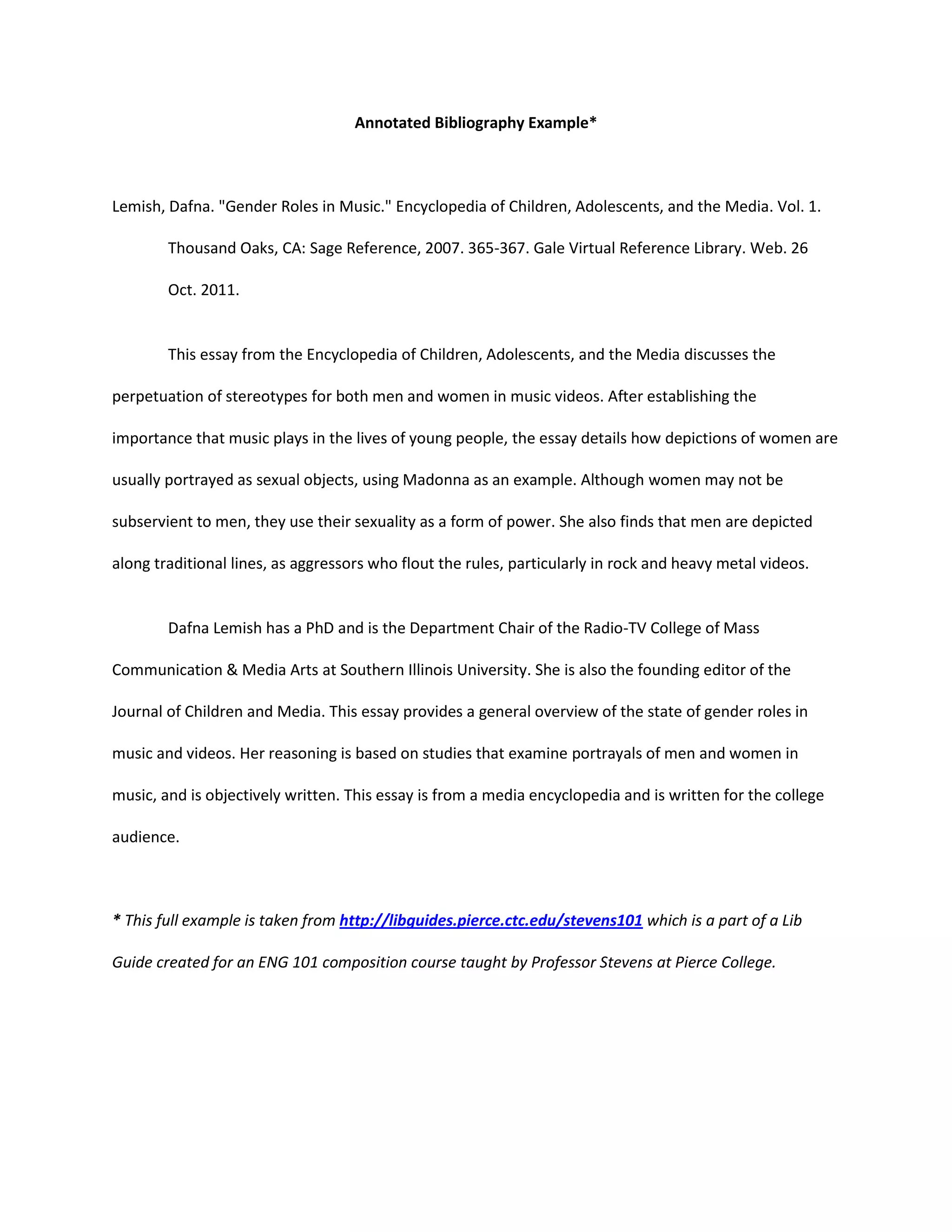 Annotated bibliography example | PDF