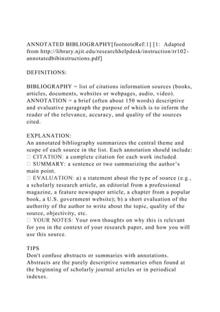 ANNOTATED BIBLIOGRAPHY[footnoteRef1] [1 Adapted from httplib.docx