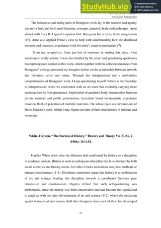 Annotated Bibliography History Of Art History | PDF