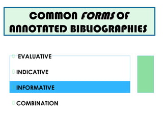 Annotated Bibliography HS | PPT