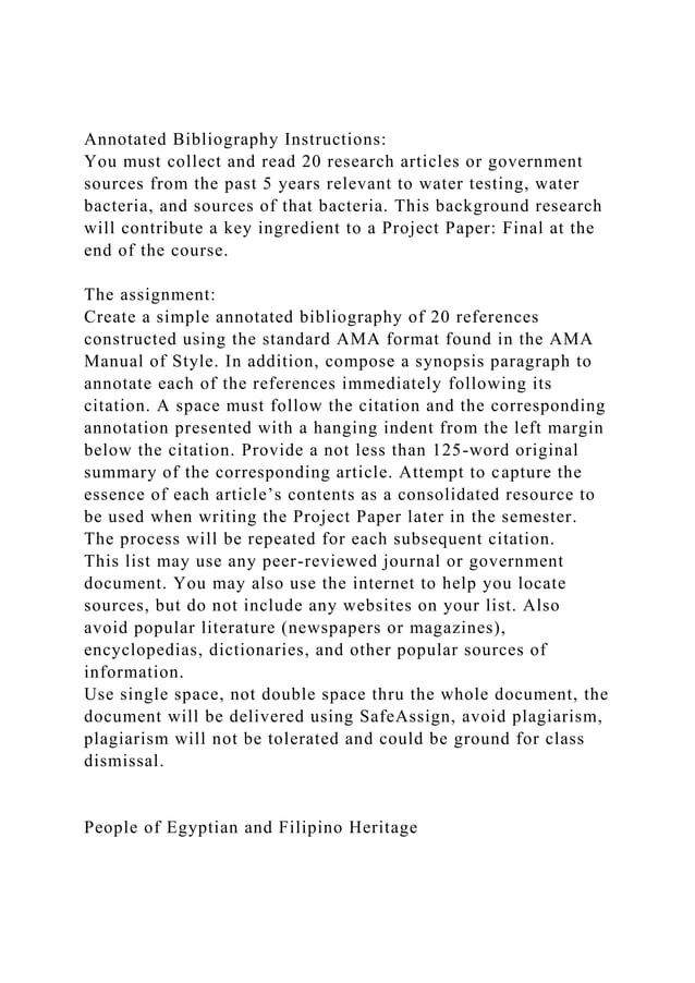 Annotated Bibliography InstructionsYou must collect and read 20.docx