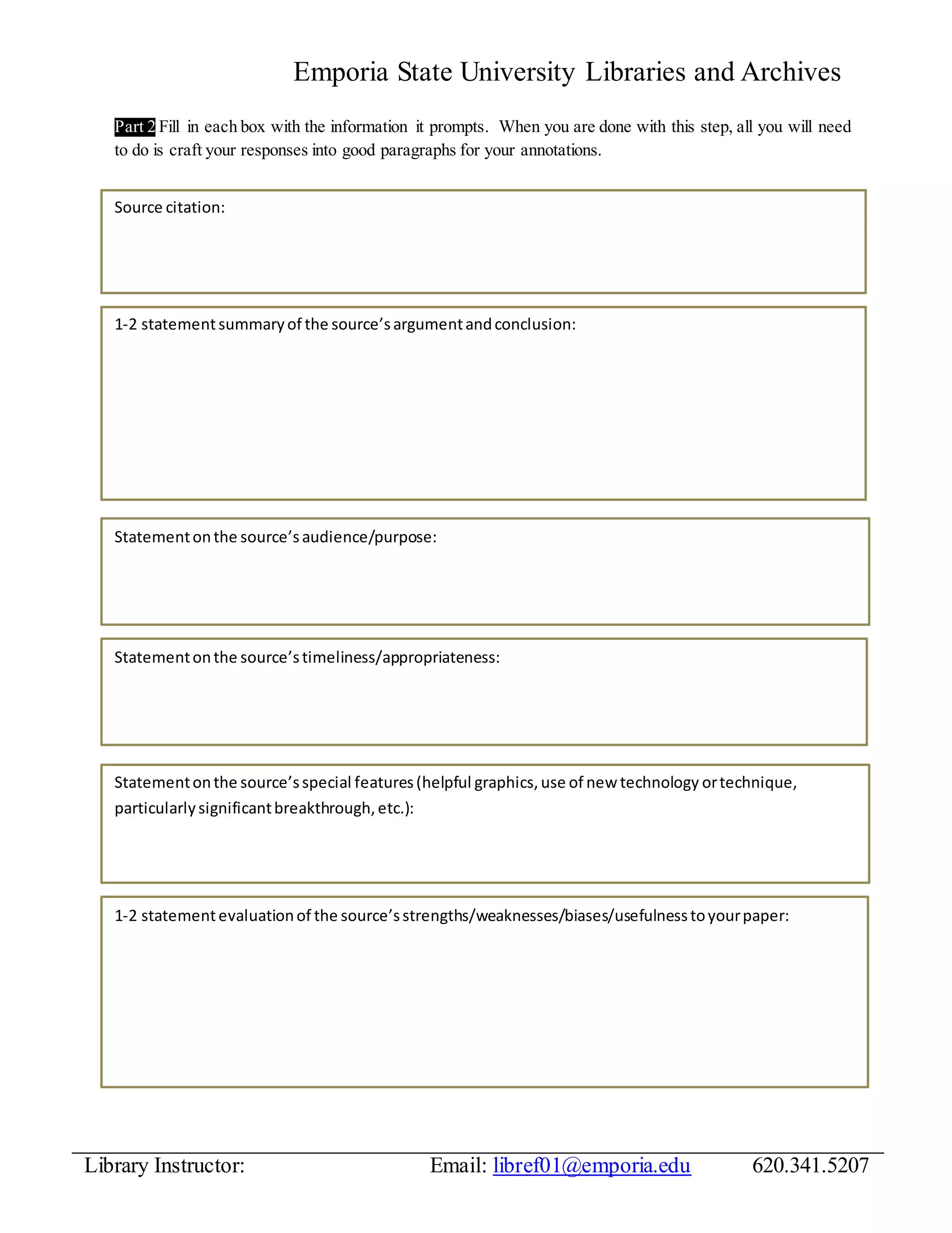 Annotated bibliography worksheet | DOCX