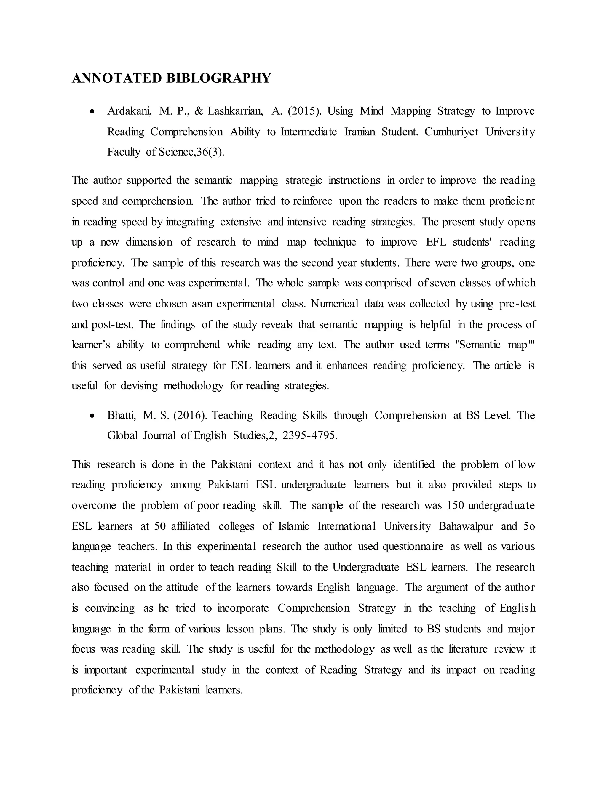 Annotated biblography | PDF