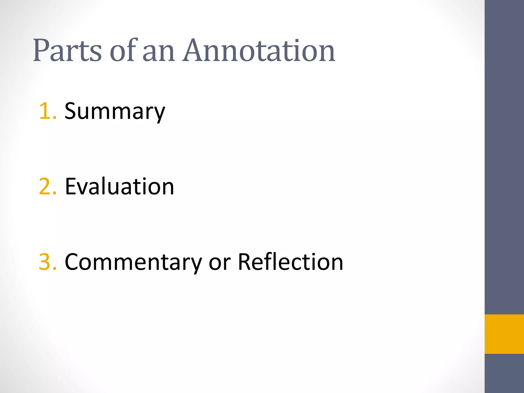 Annotated Bibliographies: Step by Step Guide | PPT