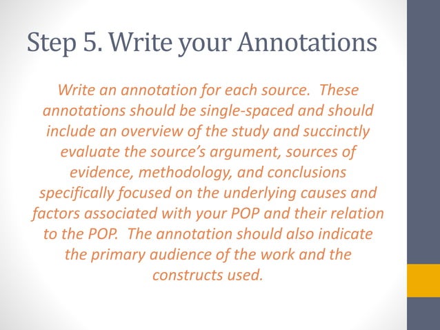 Annotated Bibliographies: Step by Step Guide | PPT
