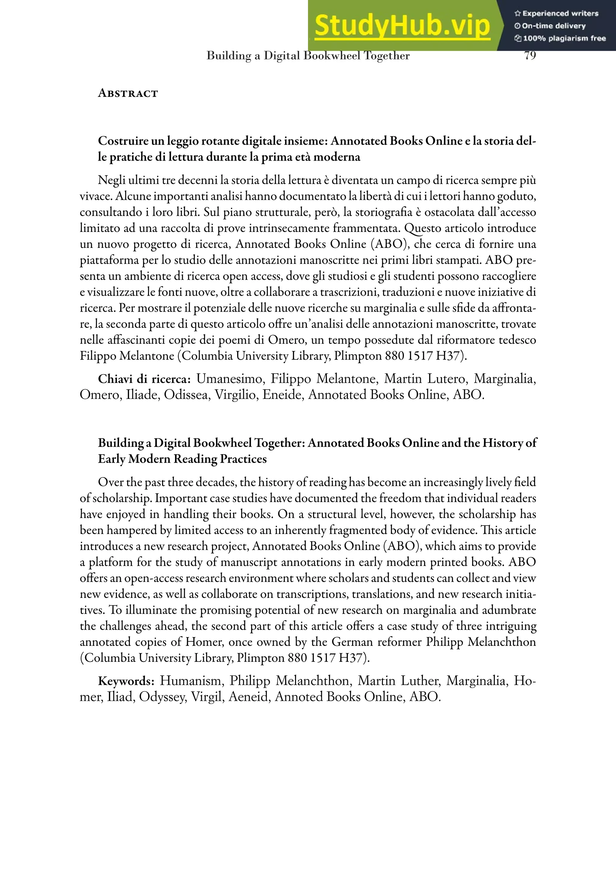 Annotated Books Online And The History Of Early Modern Reading Practices | PDF