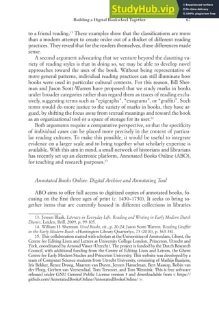 Annotated Books Online And The History Of Early Modern Reading ...