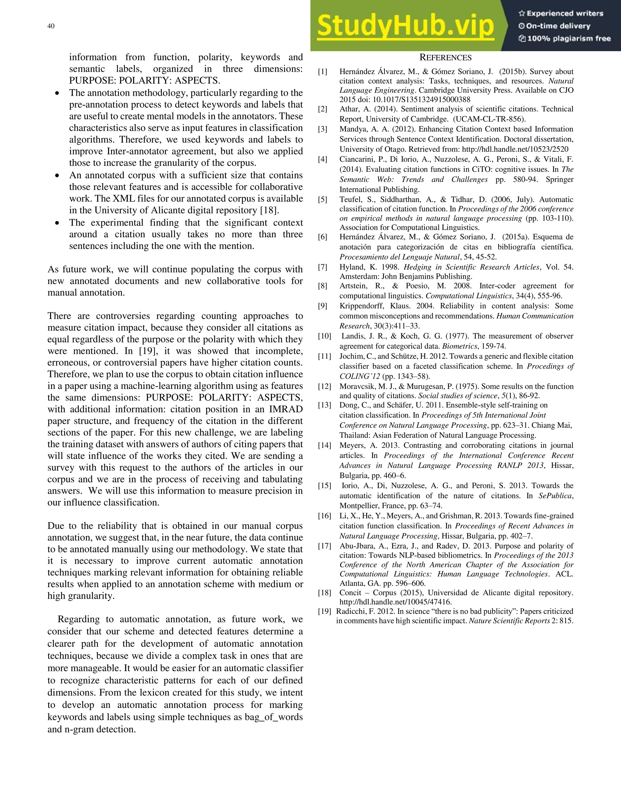 Annotated Corpus For Citation Context Analysis Pdf