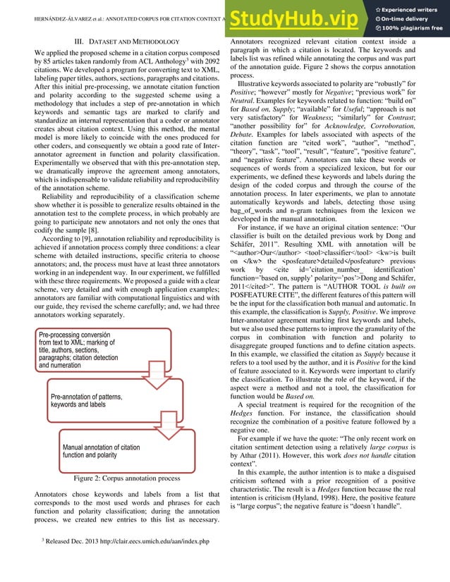 Annotated Corpus For Citation Context Analysis | PDF