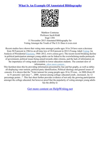 Annotated Essay Example | PDF