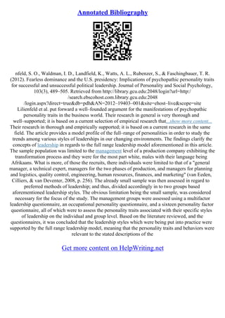 Annotated Essay Example | PDF