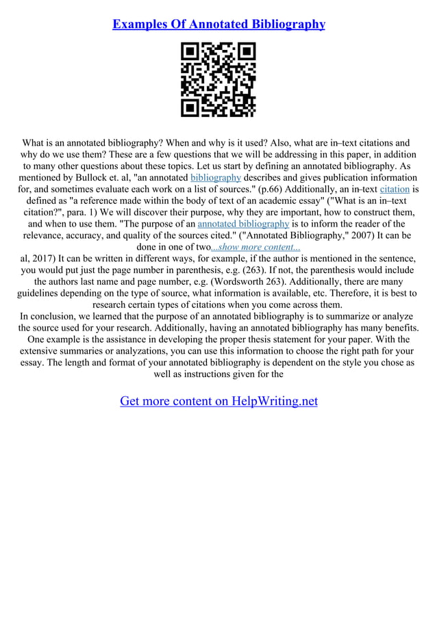 Annotated Essay Example | PDF