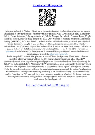 Annotated Essay Example | PDF