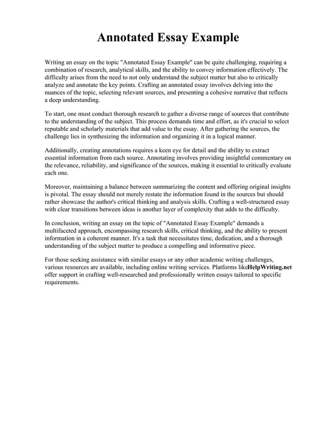 Annotated Essay Example. Miami Regional University | PDF