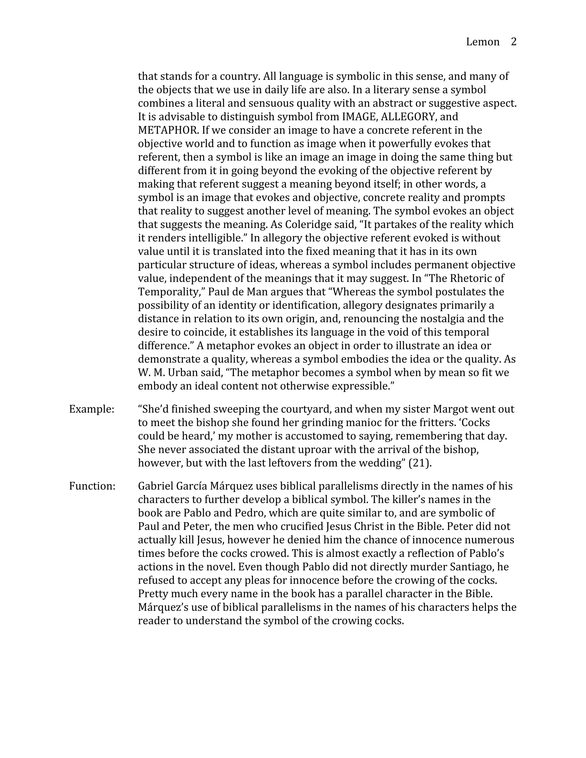 Annotated glossaries chronicle of a death foretold | DOCX