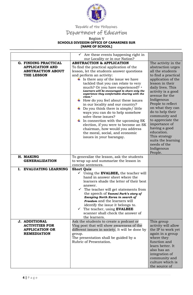 ANNOTATED LESSON PLAN FOR INDIGENOUS PEOPLE | DOCX | Educational ...