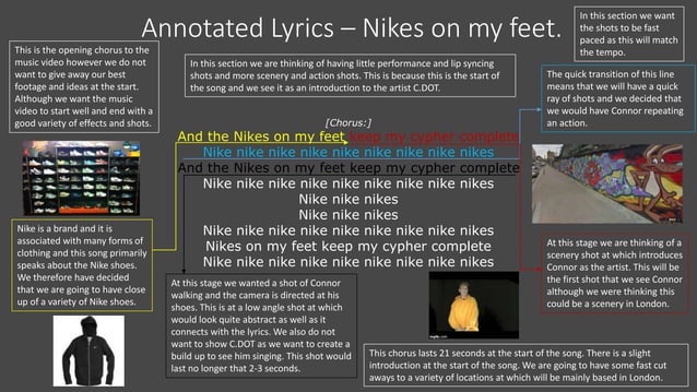 Annotated lyrics – nikes on my feet | PPT