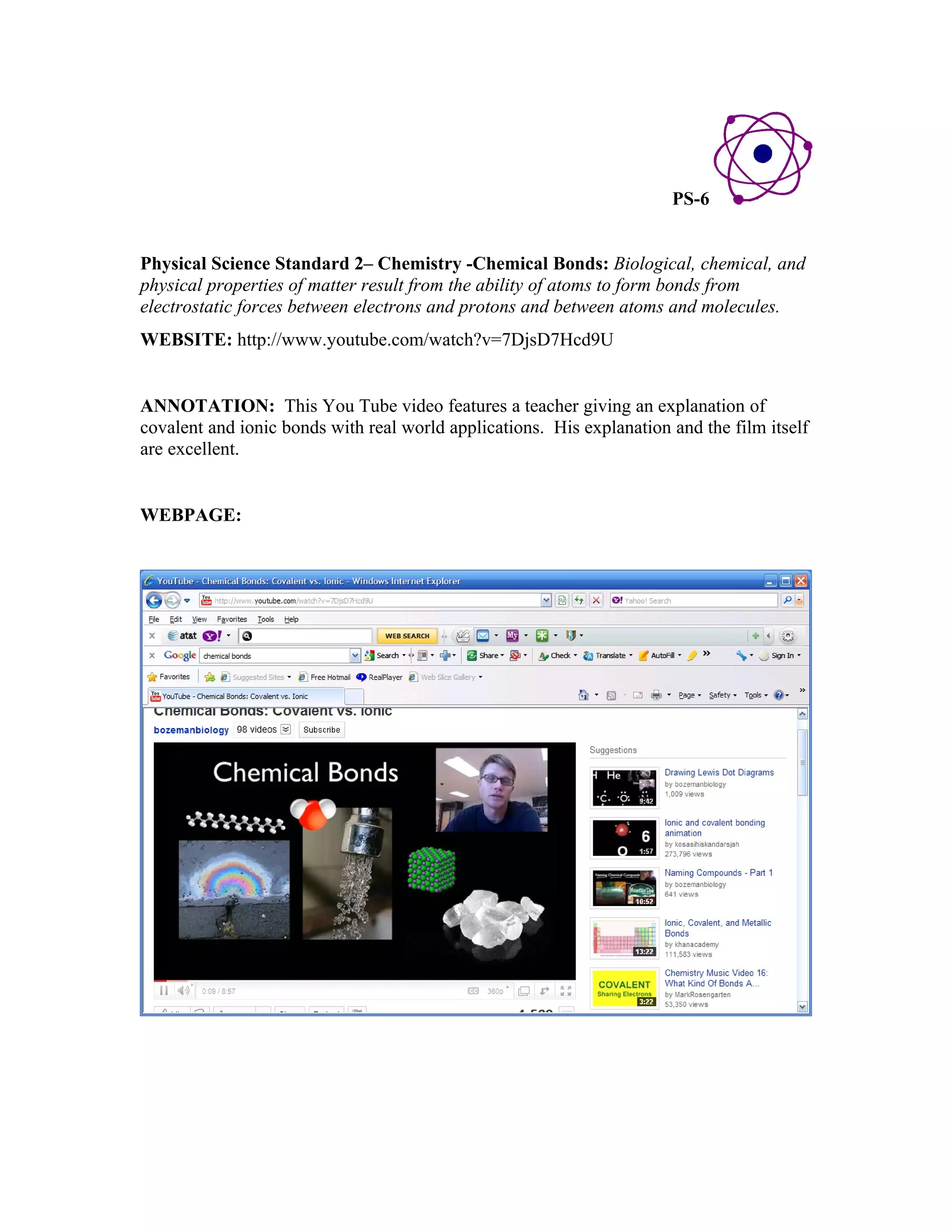 Annotated physical science technology resources | DOC | Chemistry | Science