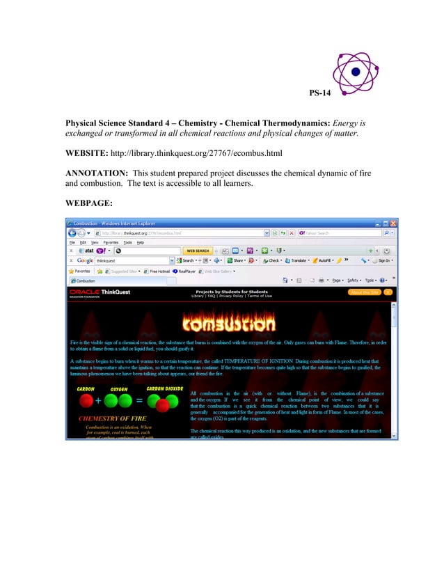 Annotated physical science technology resources | DOC | Chemistry | Science