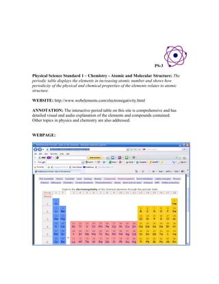 Annotated physical science technology resources | DOC | Chemistry | Science