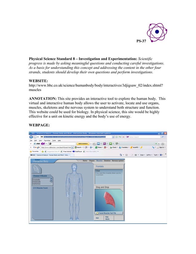 Annotated physical science technology resources | DOC | Chemistry | Science