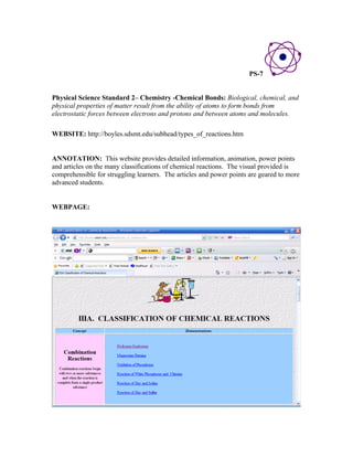 Annotated physical science technology resources | DOC | Chemistry | Science