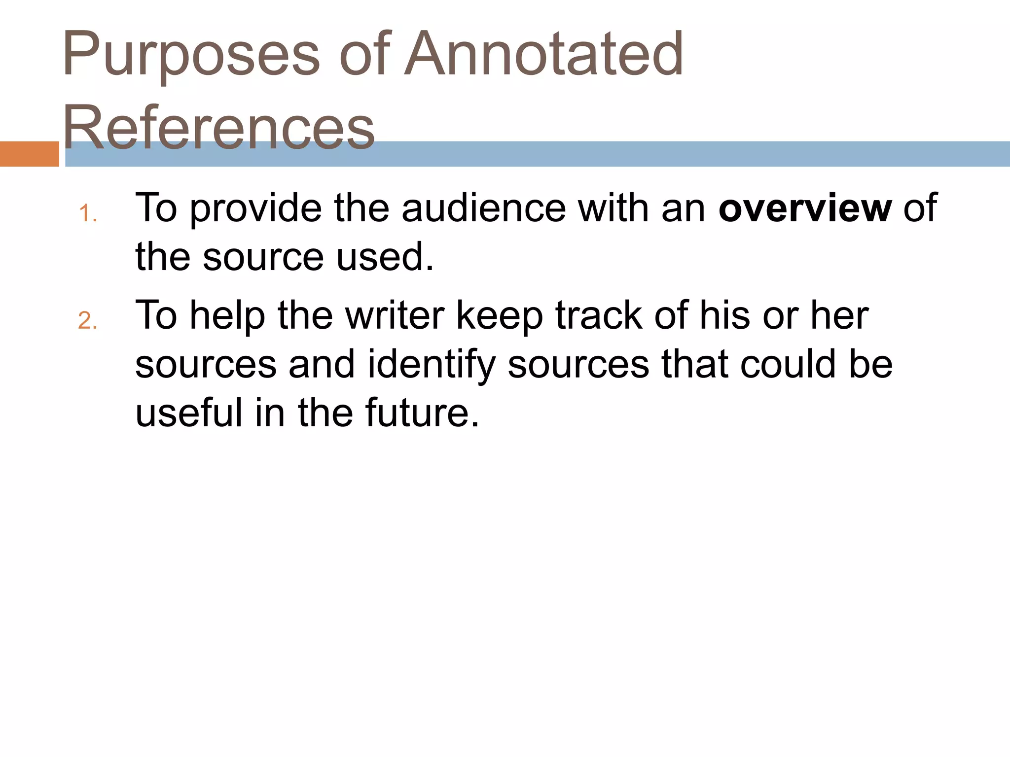 Annotated References | PPT | Free Download