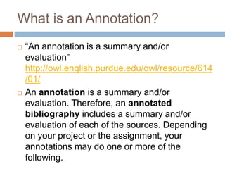 Annotated References | PPT | Free Download