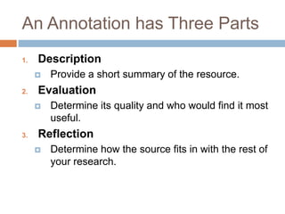 Annotated References | PPT | Free Download