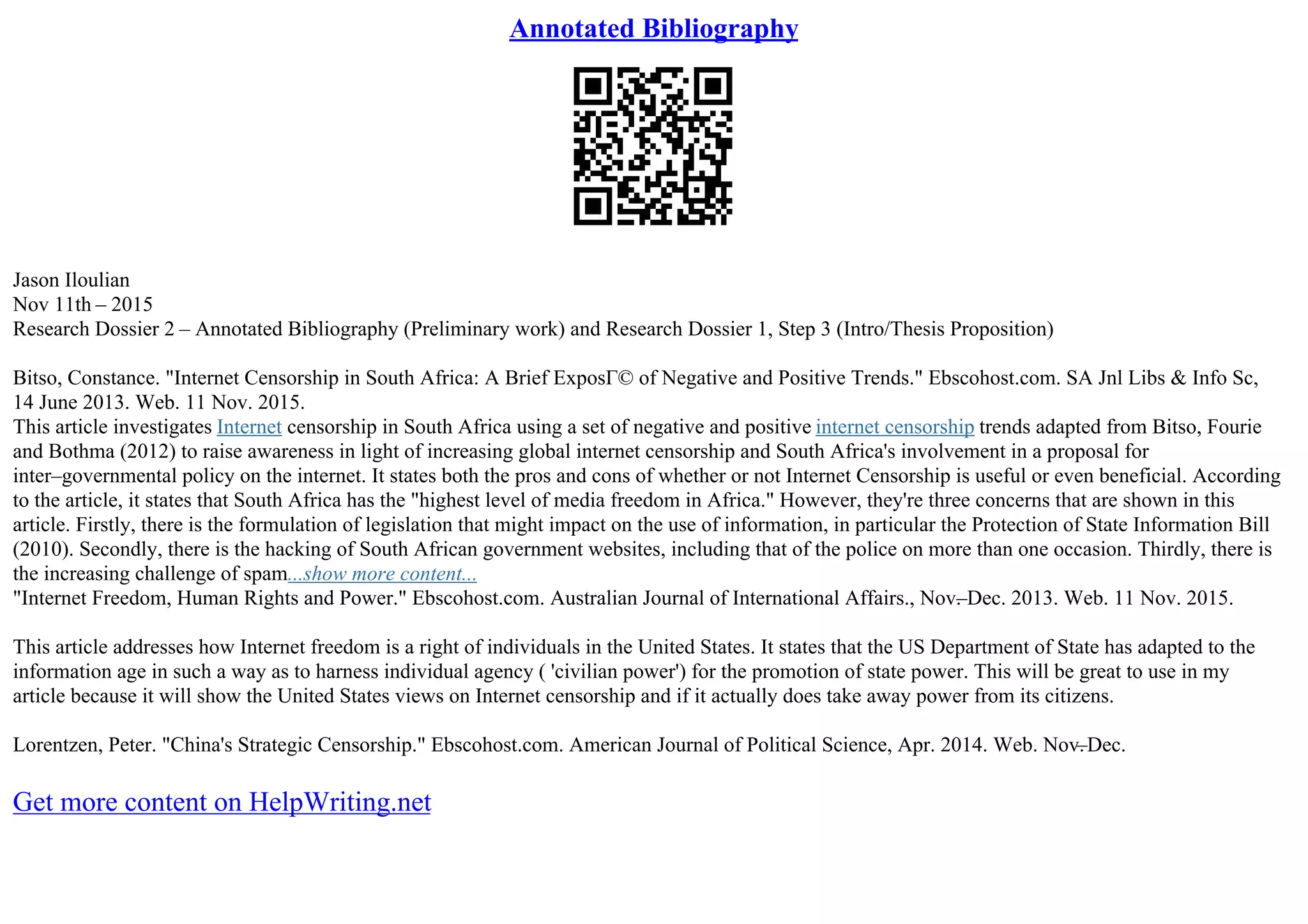 Annotated Reflection | PDF