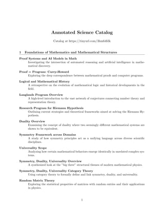 Annotated Science Catalog for Posts at https://tinyurl.com/3hm64fdk | PDF