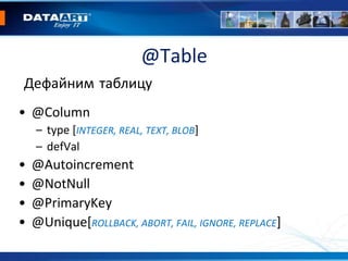 "AnnotatedSQL - провайдер с плюшками за 5 минут" - Геннадий Дубина, Senior Software Developer в ...