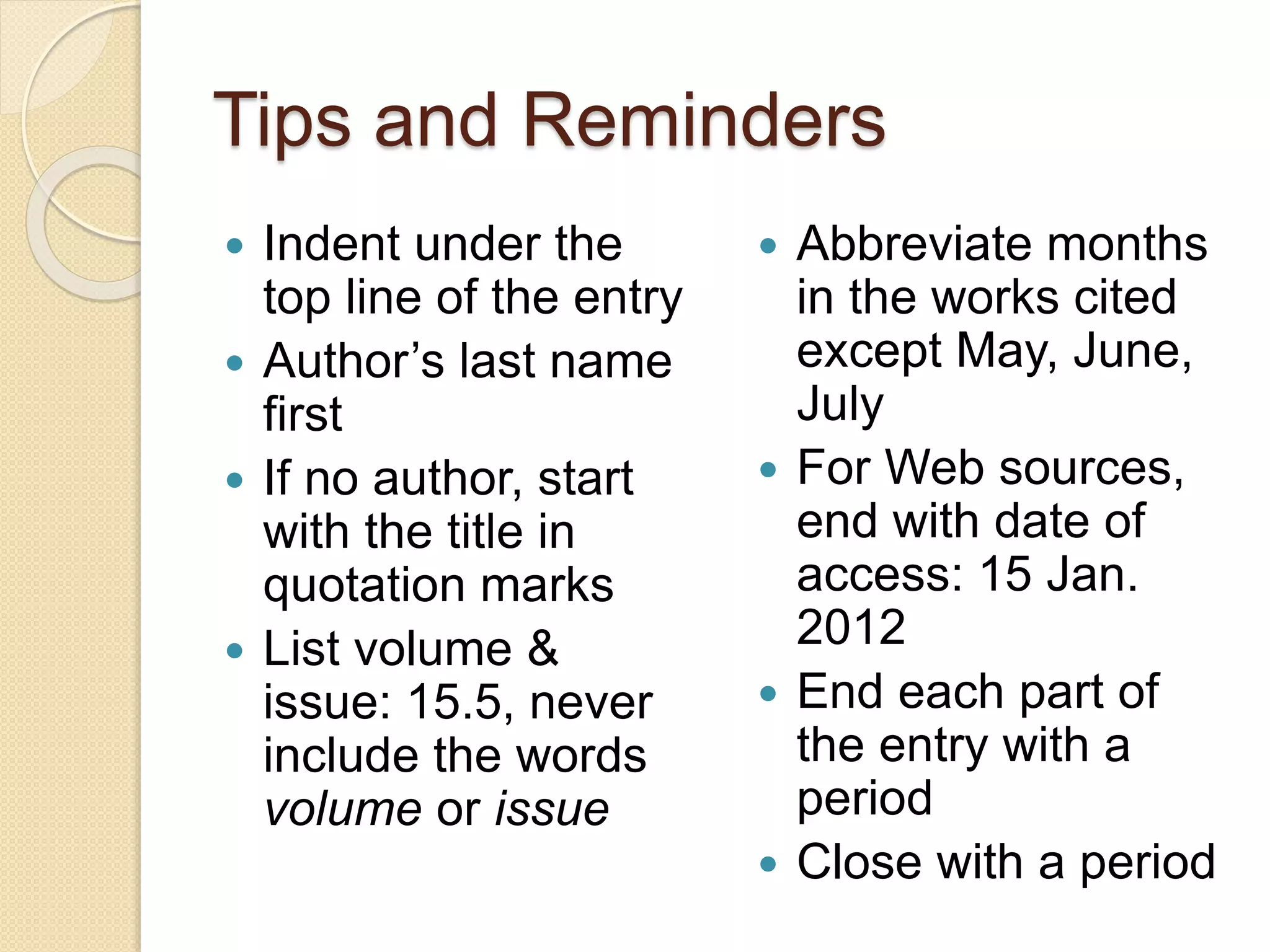 Annotated works cited explain | PPT